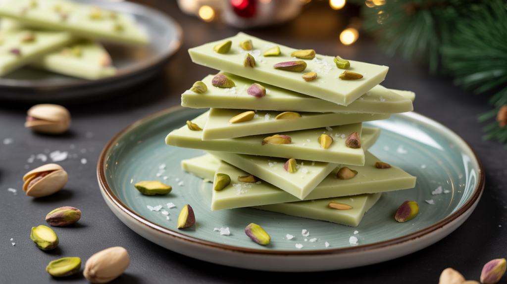 White Chocolate Matcha & Pistachio Cracker Toffee - Samantha Lila